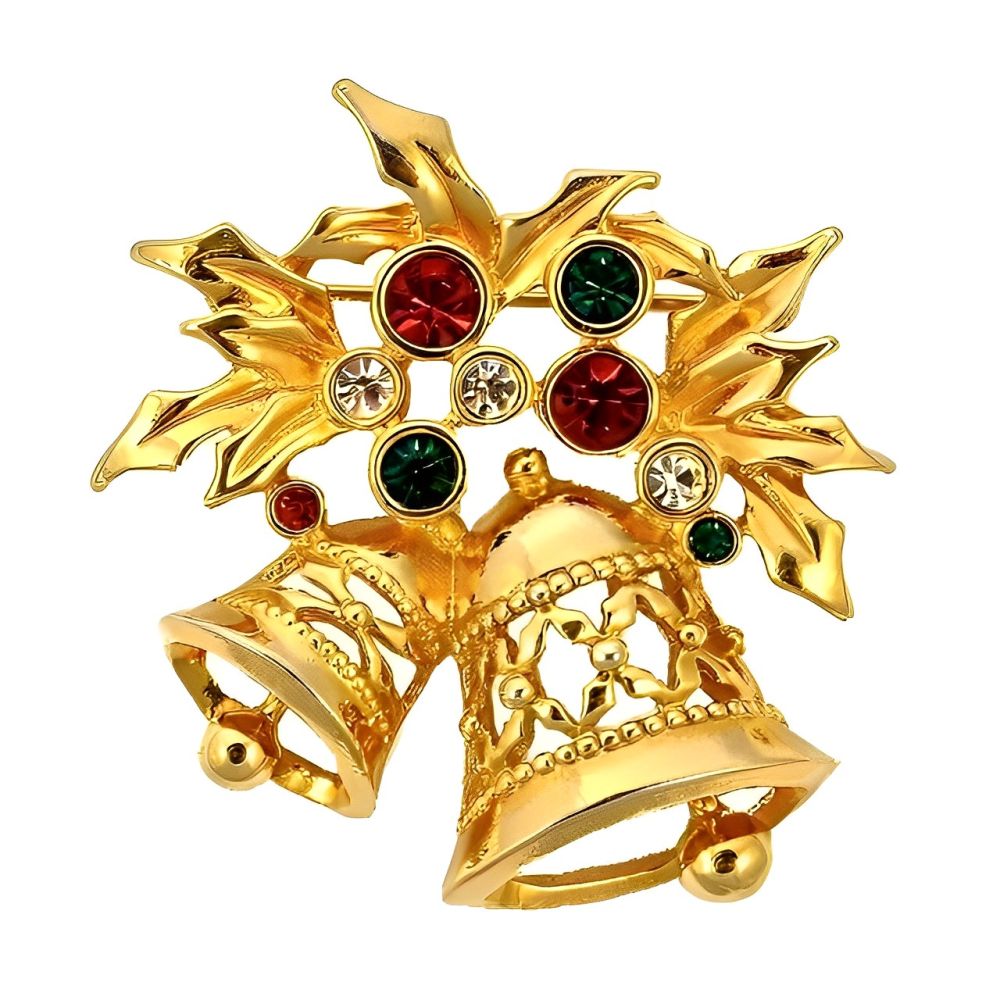 1990s Avon Gold Plated Joyous Bell Brooch | Arabella Bianco