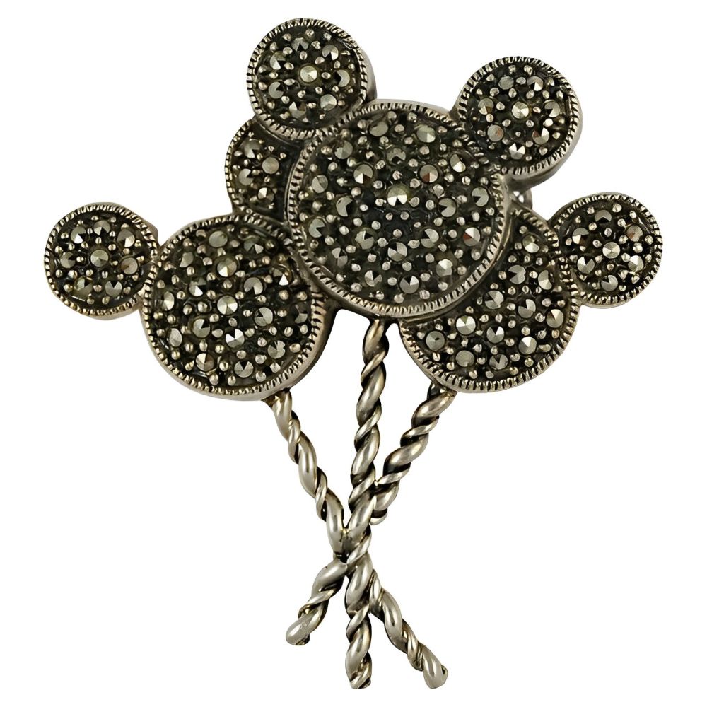 Judith Jack Sterling Silver and Marcasite Disney Mickey Mouse Brooch ...