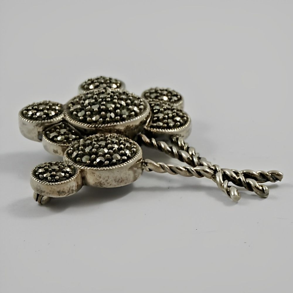 Judith Jack Sterling Silver and Marcasite Disney Mickey Mouse Brooch ...