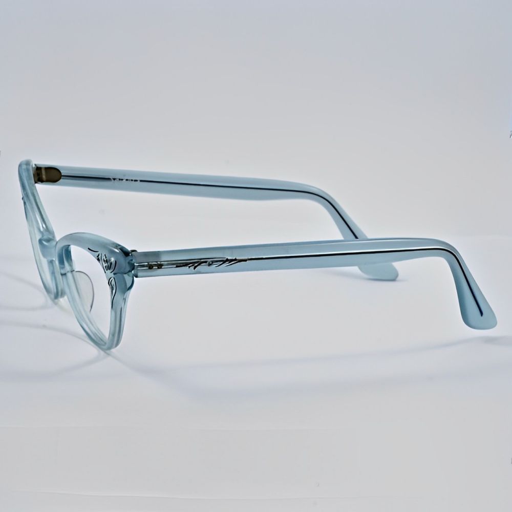Selecta French Velvet Blue Cat Eyeglass Frames 1960s | Arabella Bianco