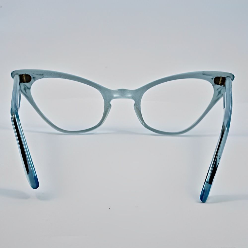 Selecta French Velvet Blue Cat Eyeglass Frames 1960s | Arabella Bianco