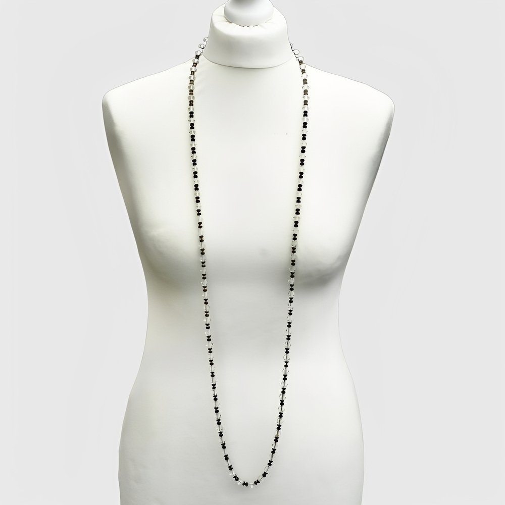 Art Deco Long French Jet Flapper Necklace 1920s | Arabella Bianco