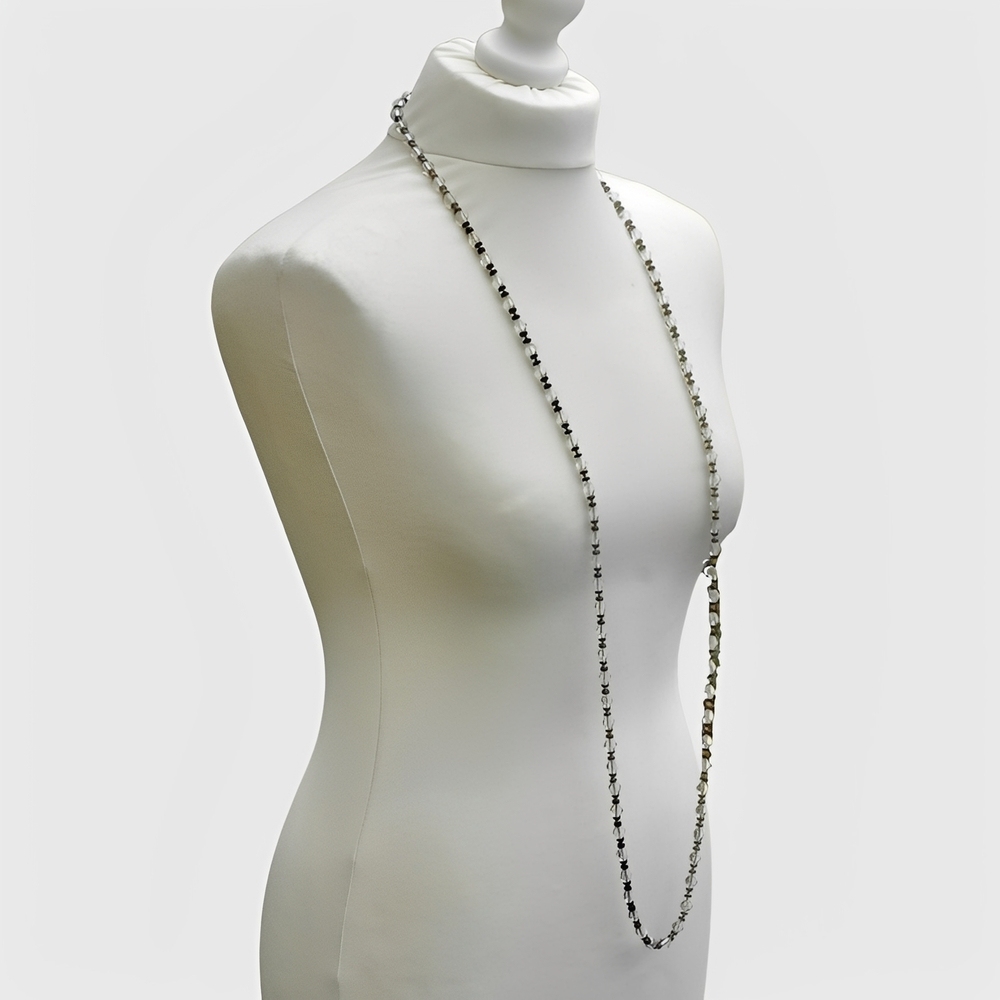 Art Deco Long French Jet Flapper Necklace 1920s | Arabella Bianco