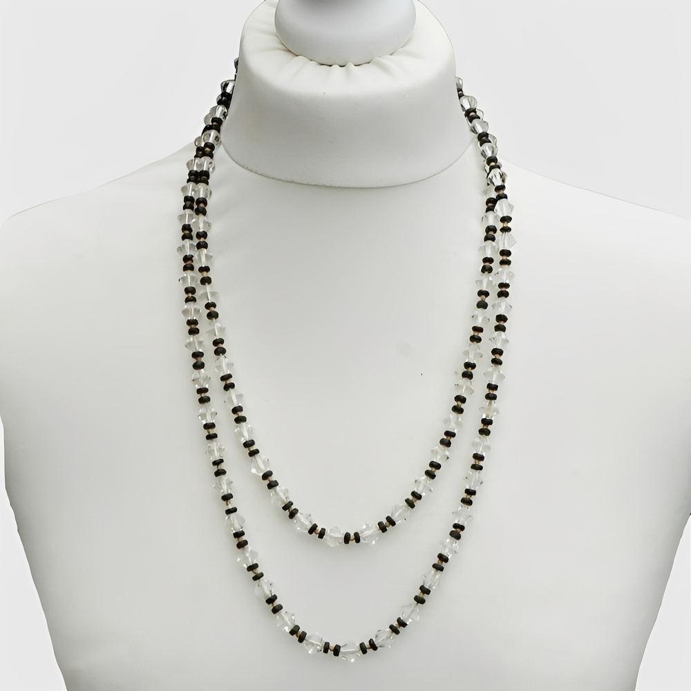 Art Deco Long French Jet Flapper Necklace 1920s | Arabella Bianco