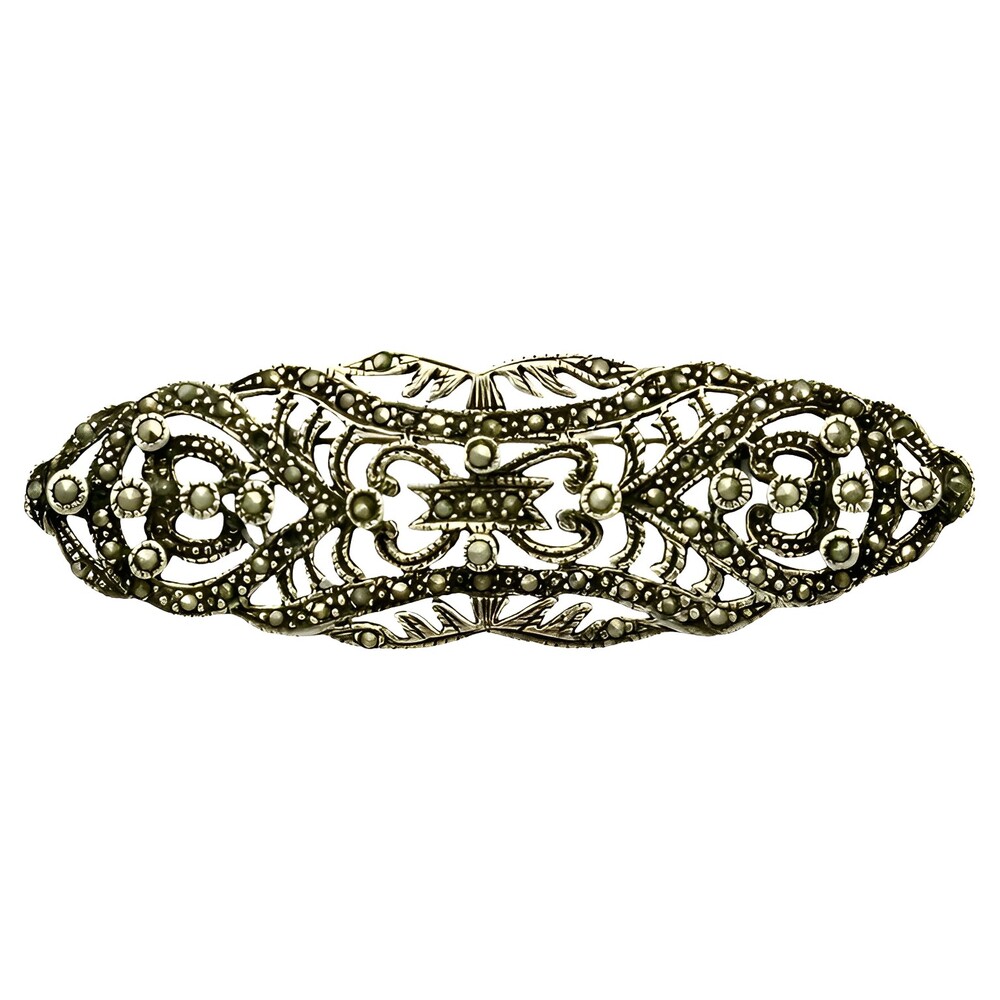 Classic Silver Marcasite Brooch circa 1930s | Arabella Bianco