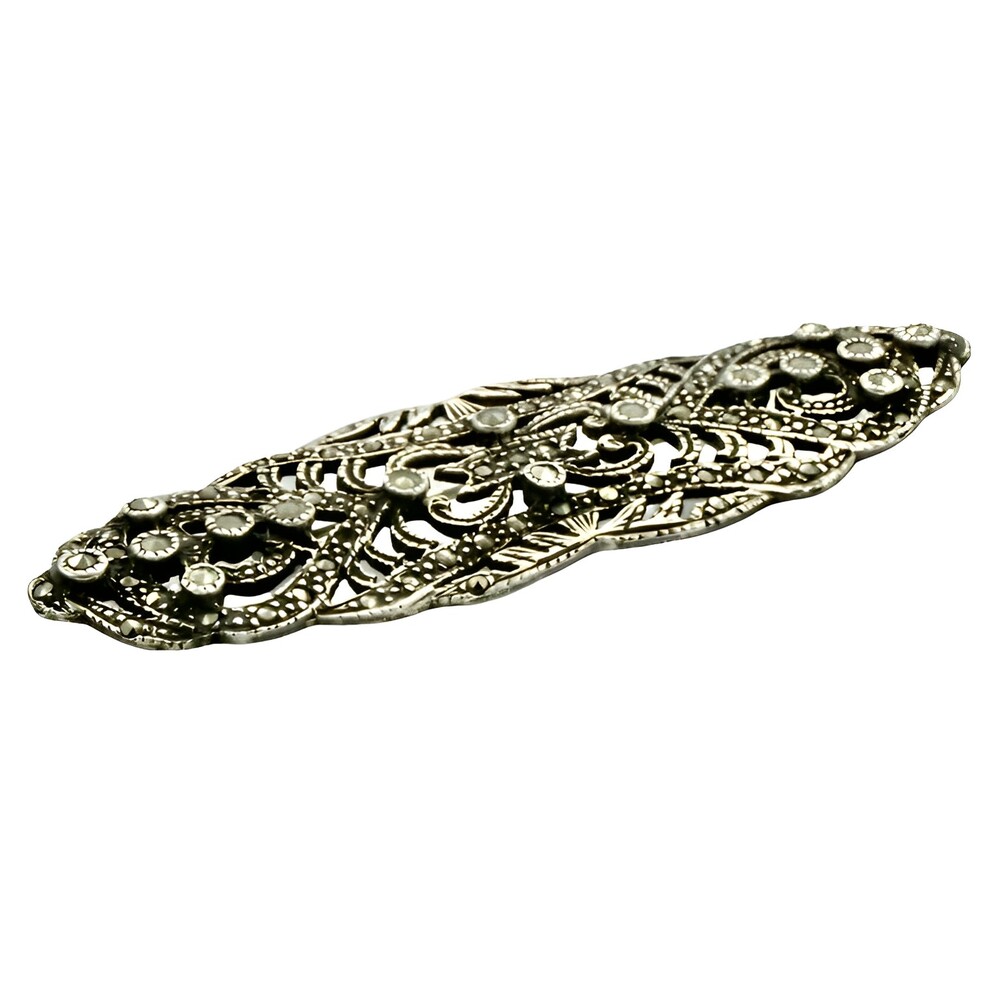 Classic Silver Marcasite Brooch circa 1930s | Arabella Bianco