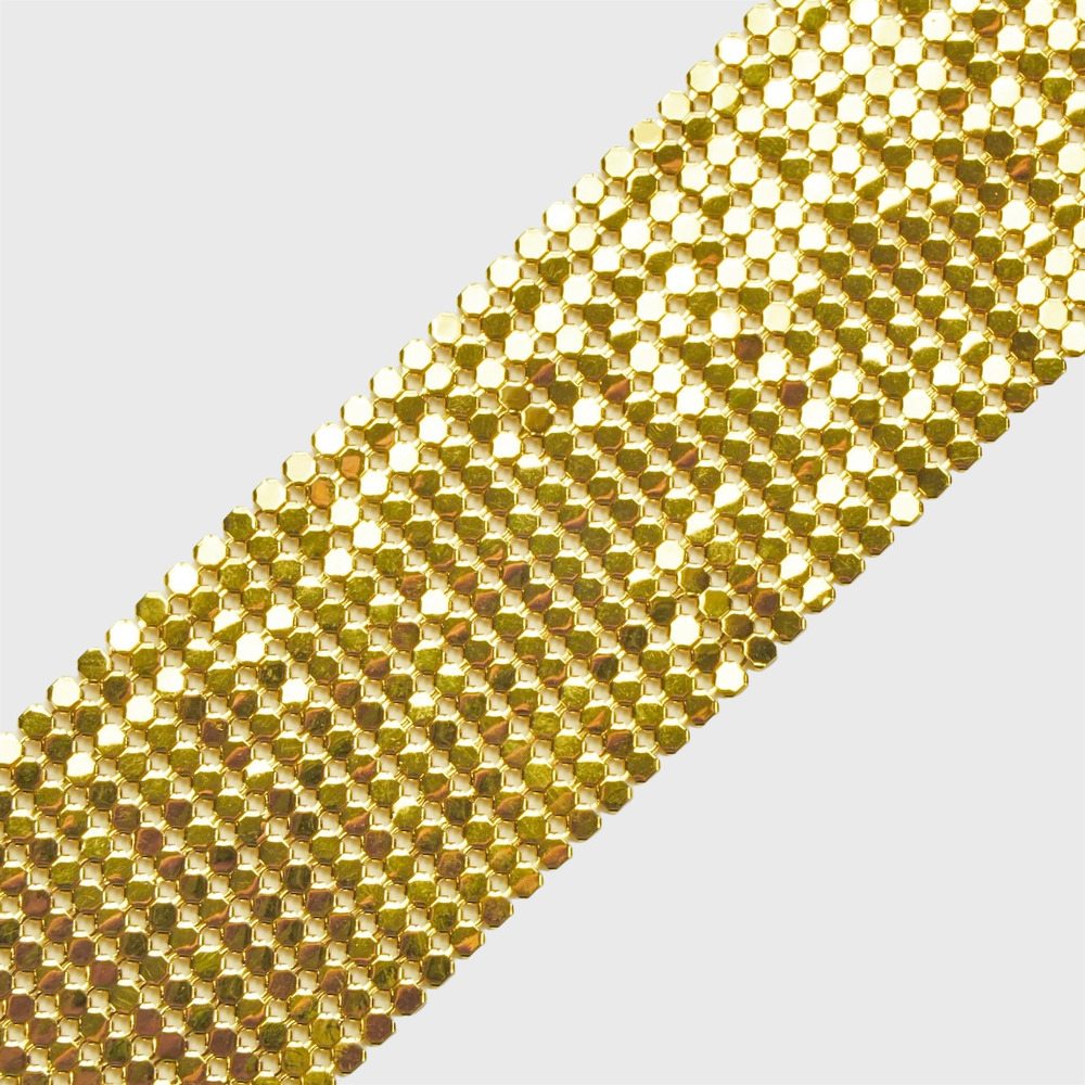 Gold Tone Wide Mesh Choker Necklace | Arabella Bianco
