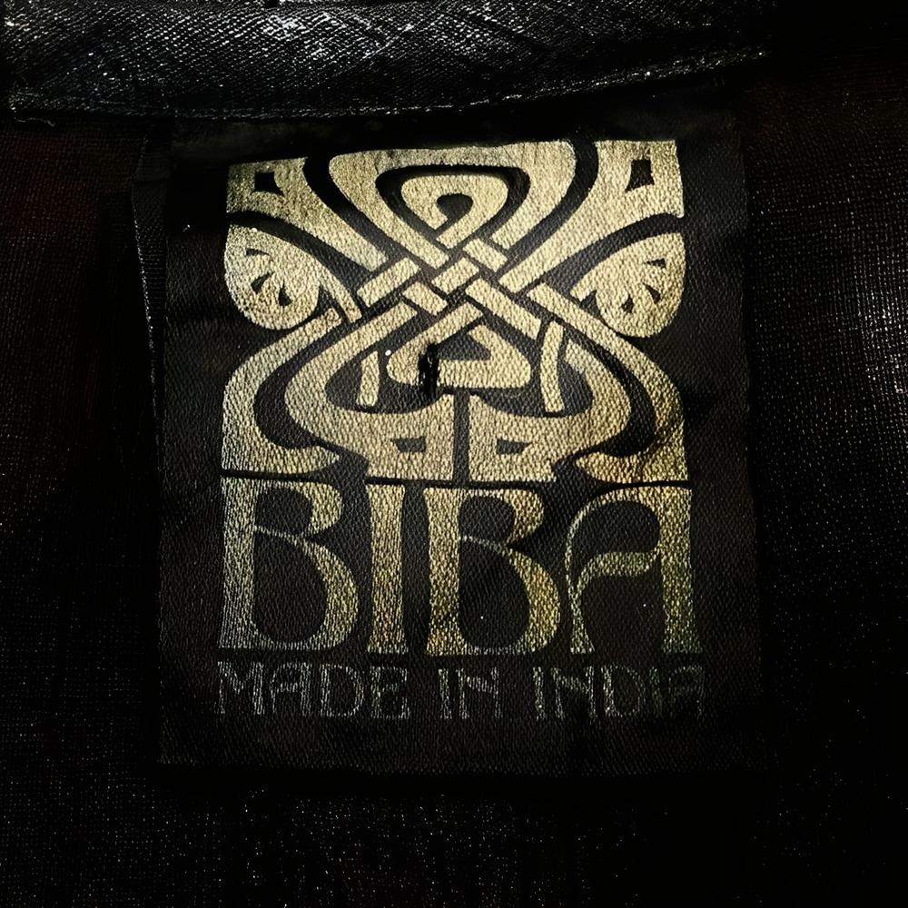 BIBA Black Muslin Top with Lace Trimming 1970s | Arabella Bianco