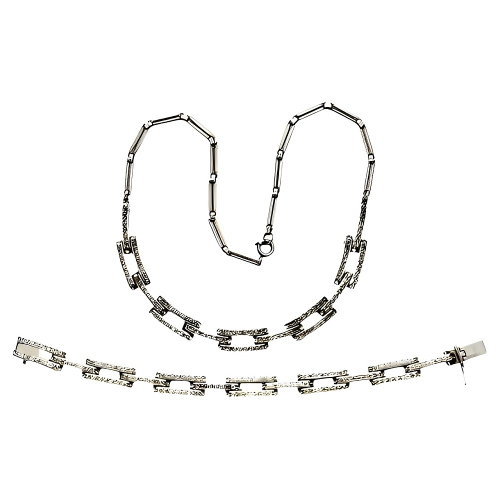 Schreiber & Hiller Art Deco DRGM Rhinestone Necklace Bracelet ...